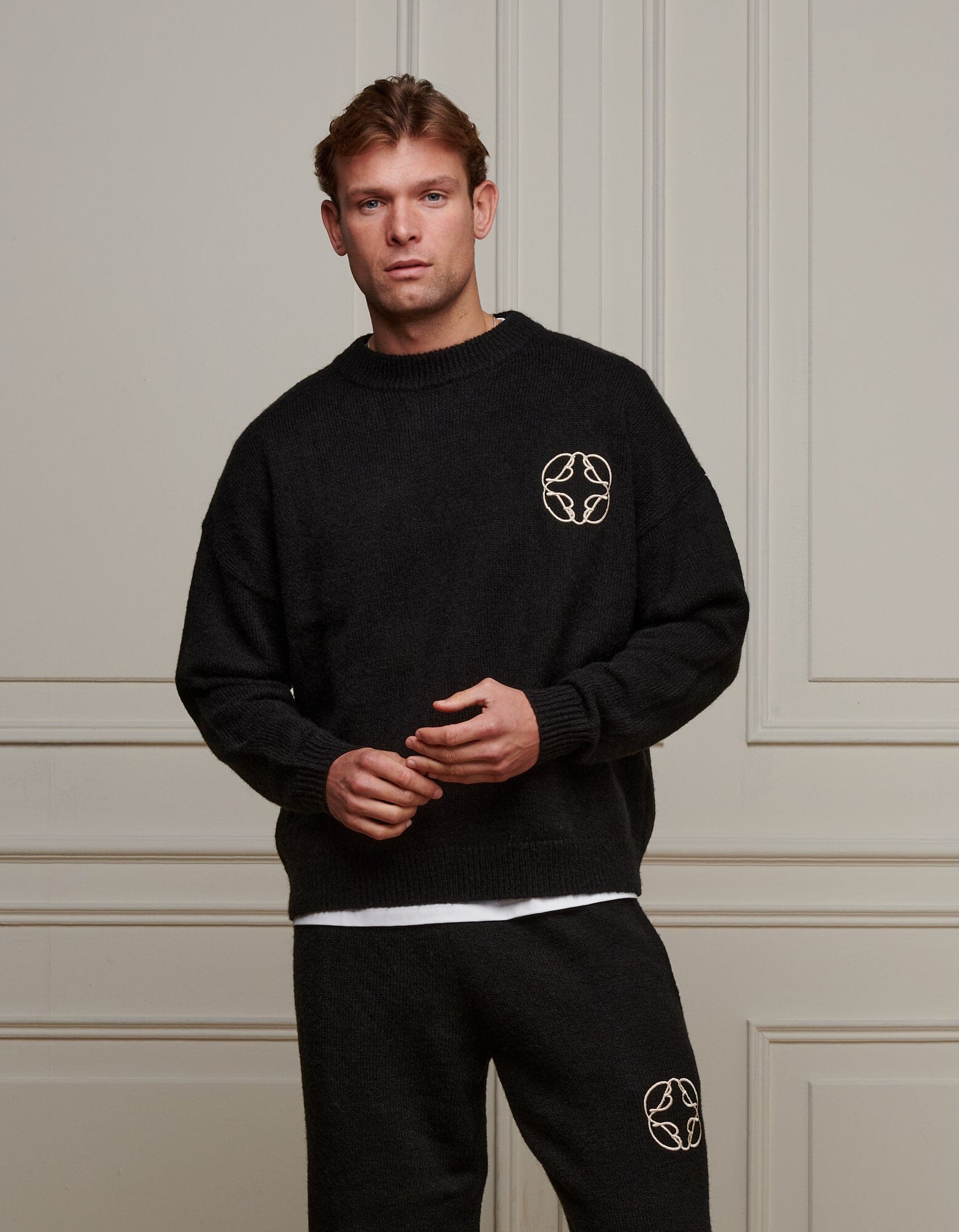 Men's Black Cropped Mohair Knit Jumper | Knitted Jumper for Men | Buy ...