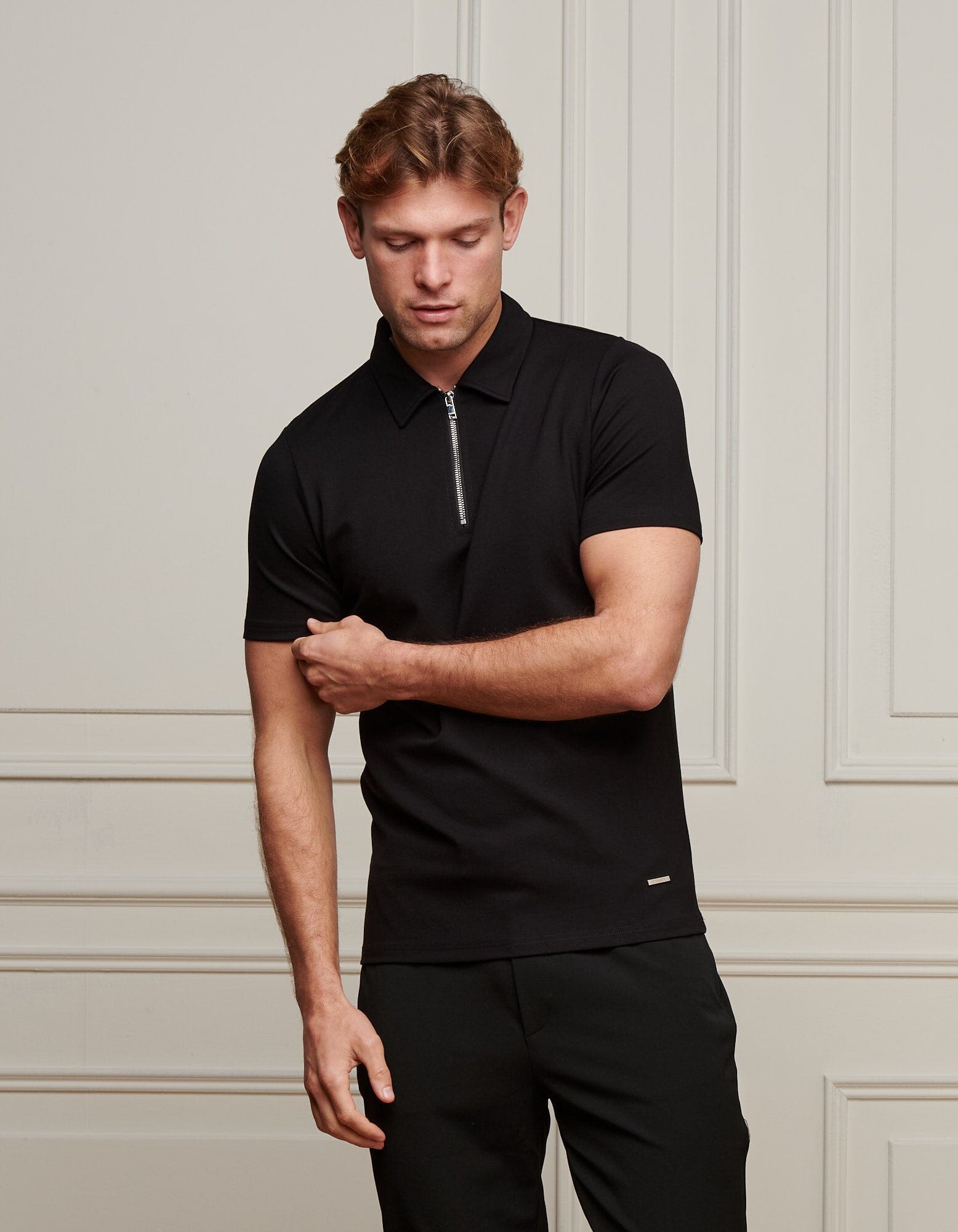 Men's Black Zip Polo | Zip Polo's for Men | Choose the perfect style ...